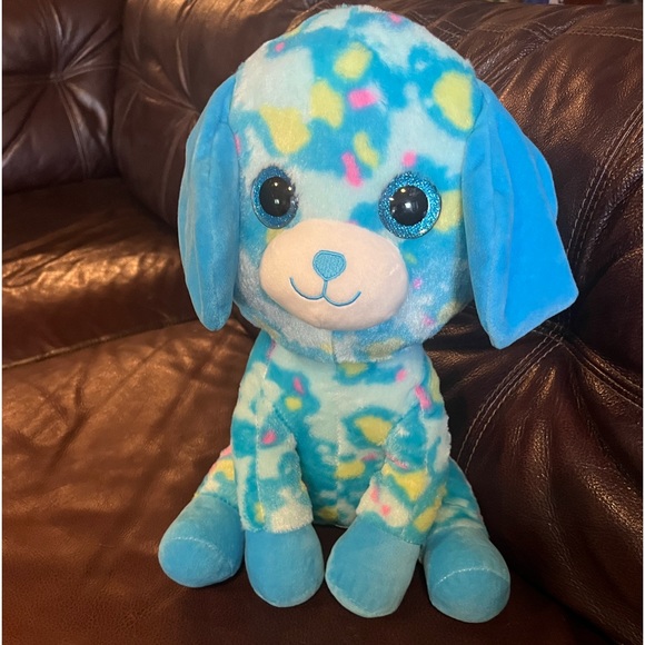 kelly toys | Toys | Kellytoy Blue Pink Yellow Spotted Dog Plush With ...